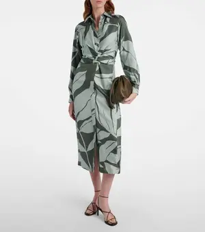 Max Mara Robinia Printed Silk Shirt Dress