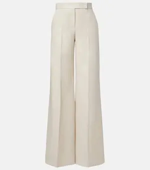 Max Mara Badesse High-rise Wide-leg Linen Pants - Beige