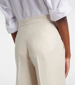 Max Mara Badesse High-rise Wide-leg Linen Pants - Beige