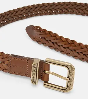 Etro Braided Leather Belt - Brown