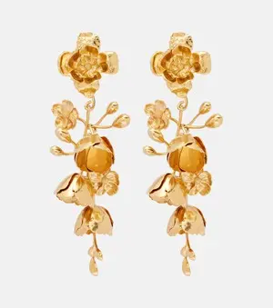 Chloé Bouquet Floral Drop Earrings - Gold