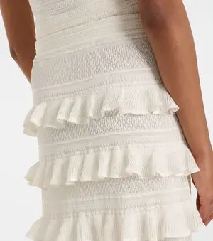 Zimmermann Luna Ruffled Tiered Maxi Skirt - White