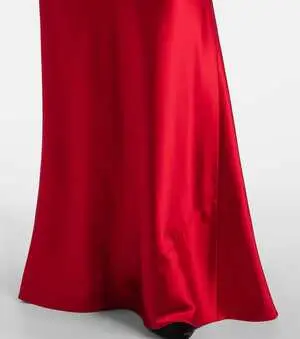 Ralph Lauren Halterneck Satin Gown - Red
