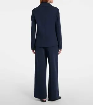 Max Mara Aerovia Cotton-blend Wide-leg Pants - Blue