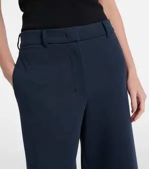 Max Mara Aerovia Cotton-blend Wide-leg Pants - Blue