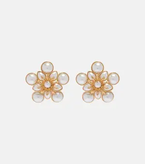 Oscar De La Renta Large Faux Pearl Clip-on Earrings - White