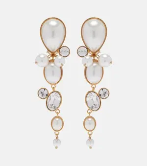 Oscar De La Renta Embellished Clip-on Earrings - Gold