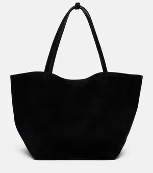 THE ROW Park Three Edge Suede Tote Bag - Black