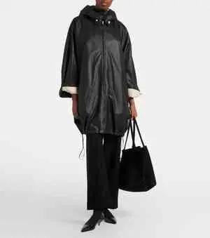 THE ROW Park Three Edge Suede Tote Bag - Black