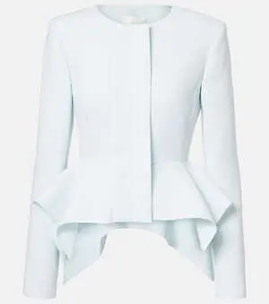 Roland Mouret Peplum Crepe Blazer - Blue