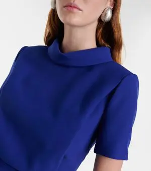 Roland Mouret Crepe Midi Dress - Blue