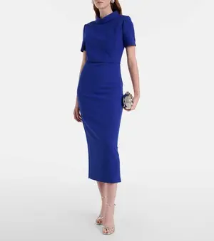 Roland Mouret Crepe Midi Dress - Blue