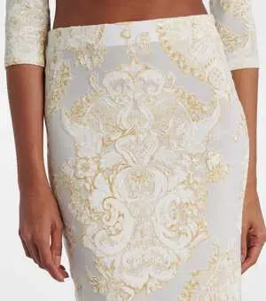 Roberto Cavalli Printed Midi Skirt