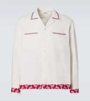 BODE Cherry Lane Beaded Cotton Poplin Shirt