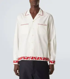 BODE Cherry Lane Beaded Cotton Poplin Shirt