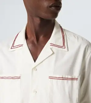 BODE Cherry Lane Beaded Cotton Poplin Shirt