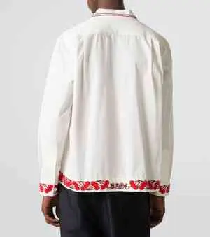 BODE Cherry Lane Beaded Cotton Poplin Shirt