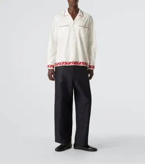 BODE Cherry Lane Beaded Cotton Poplin Shirt