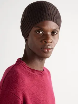 ALLUDE Ribbed Cashmere Beanie