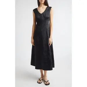 Partow Koda Crinkle Cotton Blend Midi Dress