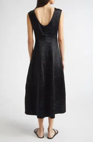 Partow Koda Crinkle Cotton Blend Midi Dress