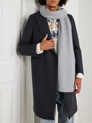Mr P. Ribbed Cashmere Scarf - Gray
