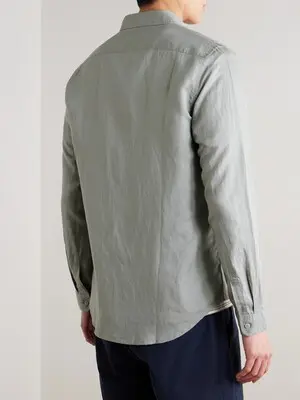 Onia Air Spread-collar Linen And Lyocell-blend Shirt