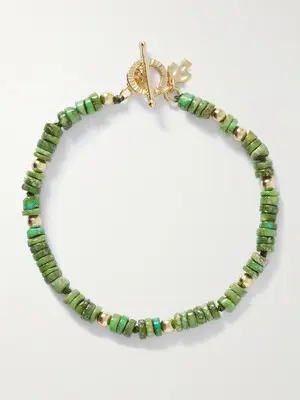 PEYOTE BIRD Yokai Sonoran Gold-plated Turquoise Bracelet - Green