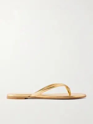 GIANVITO ROSSI Calypso Metallic Leather Sandals