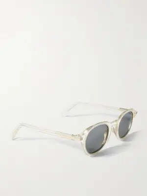 Zegna Round-frame Acetate Sunglasses - Neutrals