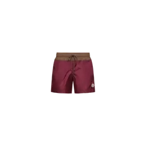 Moncler Contrast Swim Shorts Red