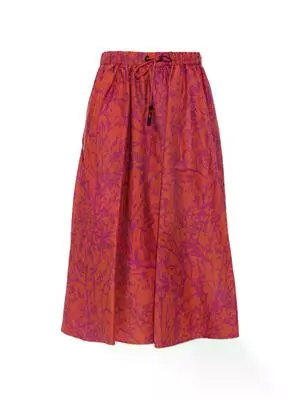 Max Mara Floral Print Flared Skirt - Orange