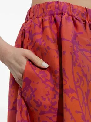 Max Mara Floral Print Flared Skirt - Orange