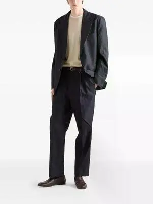 Prada Single-breasted Cotton And Silk Jacket - Blue