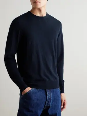 ALLUDE Cashmere Crewneck Sweater - Blue