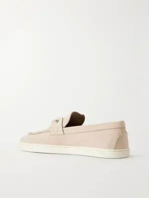 CHRISTIAN LOUBOUTIN Chambeliboat Full-grain Nubuck Loafers - Neutrals