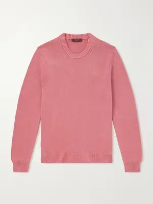 SLOWEAR Slim-fit Cotton Sweater - Pink