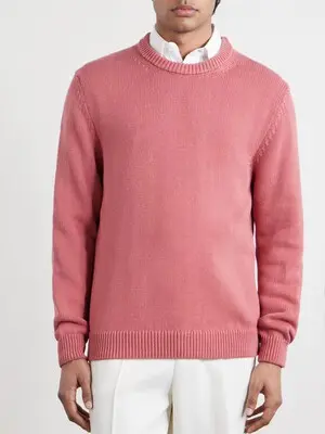 SLOWEAR Slim-fit Cotton Sweater - Pink