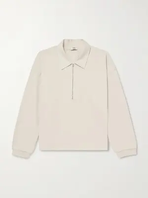 AGOLDE Darius Cotton-jersey Half-zip Polo Shirt