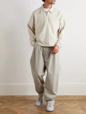 AGOLDE Darius Cotton-jersey Half-zip Polo Shirt