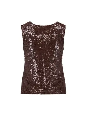 P.a.r.o.s.h Sequin Embellished Top - Brown