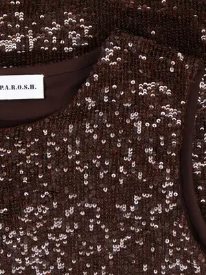P.a.r.o.s.h Sequin Embellished Top - Brown