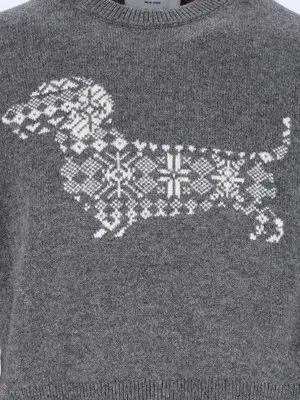 Thom Browne Hector Jacquard Sweater - Gray