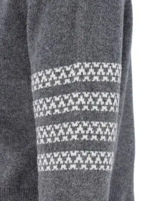 Thom Browne Hector Jacquard Sweater - Gray
