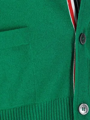Thom Browne Bar Cashmere Cardigan - Green