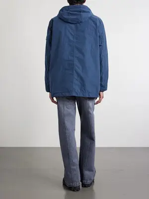 Stone Island Logo-appliquéd Garment-dyed Canvas Hooded Parka