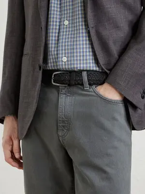 Zegna 3.2cm Woven Nubuck Belt