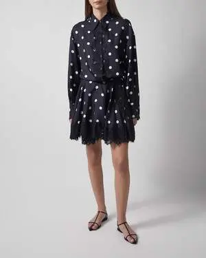 Sportmax Polka Dot Lace-detail Shirt Dress