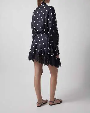 Sportmax Polka Dot Lace-detail Shirt Dress