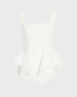 Khaite Sleeveless Peplum Top - Chalk